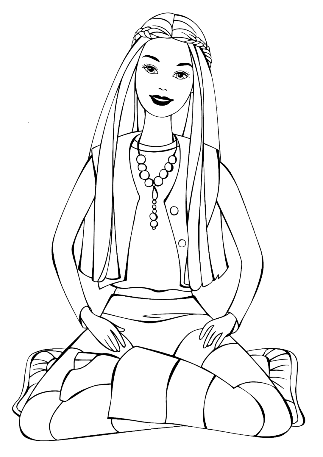 Barbie yoga para colorir - Imprimir Desenhos