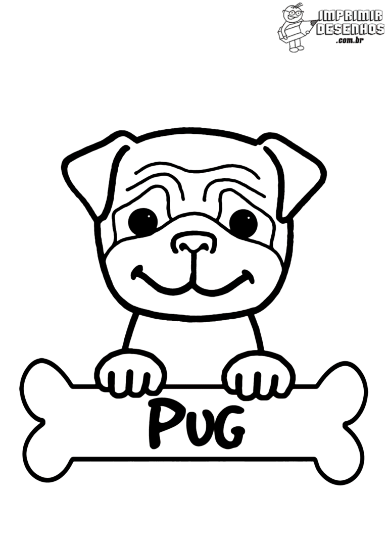 Cachorro pug para colorir - Imprimir Desenhos