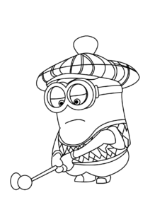 Minion jogando golf para colorir - Imprimir Desenhos