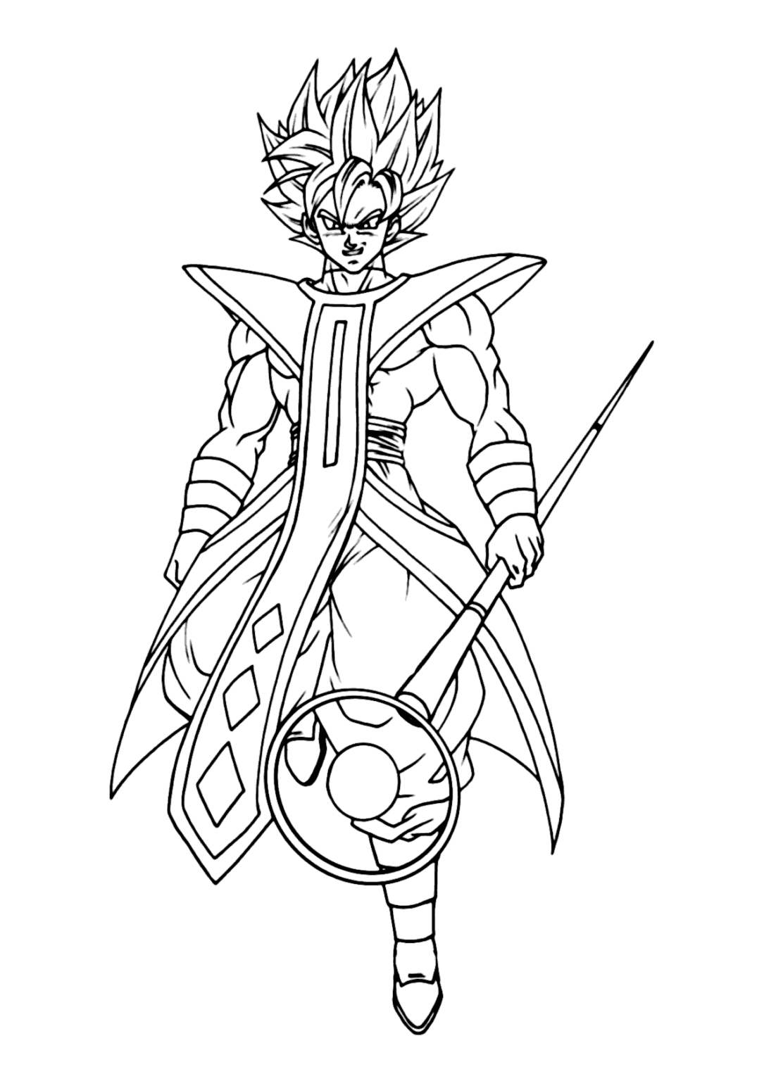 Goku com roupa do Whis para colorir - Imprimir Desenhos
