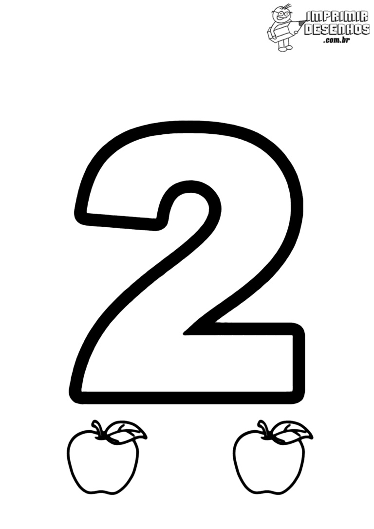 Número 2 para colorir simples - Imprimir Desenhos