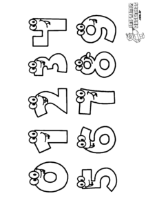 Números com olhos para imprimir - Imprimir Desenhos