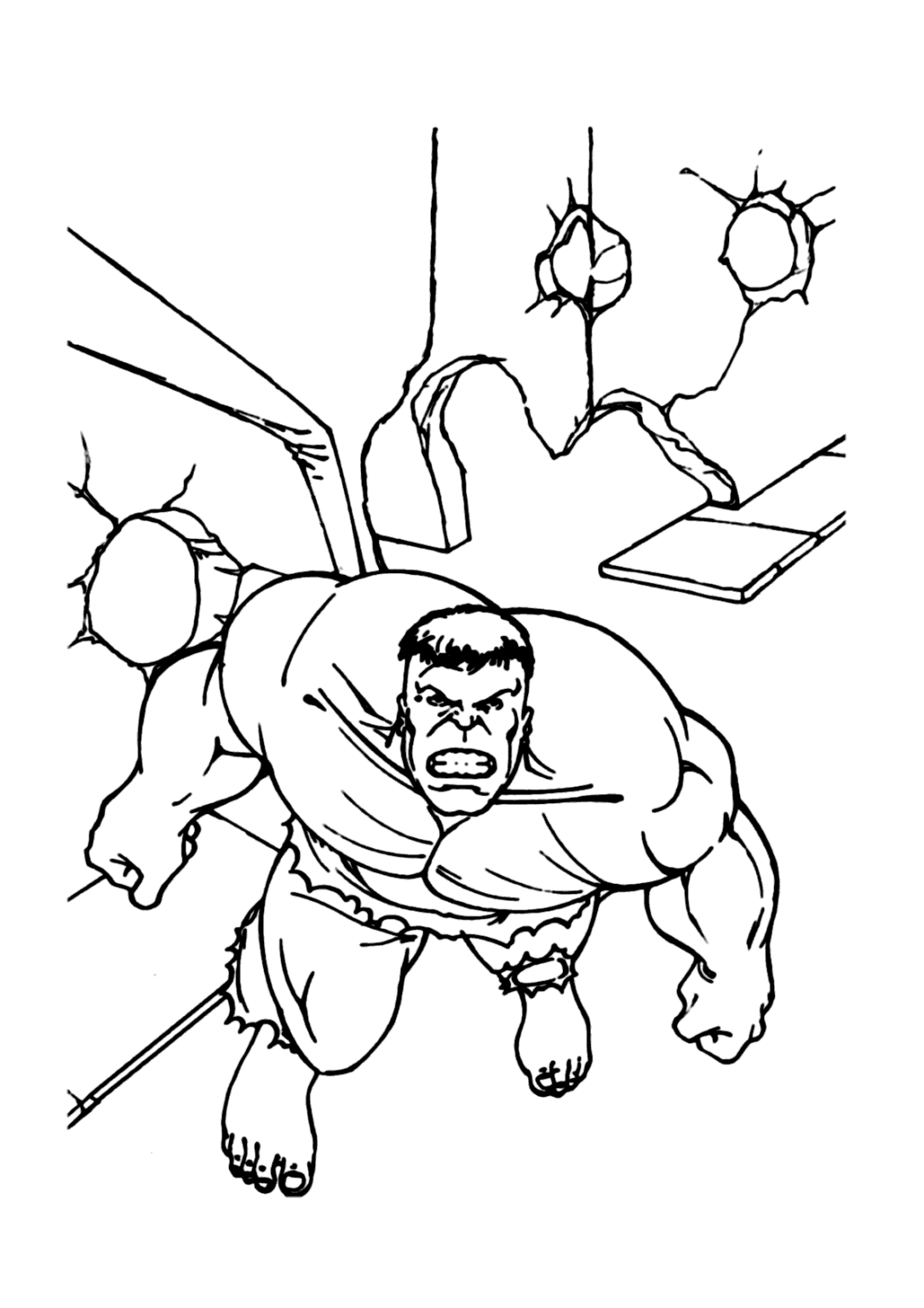 Hulk bravo para colorir - Imprimir Desenhos
