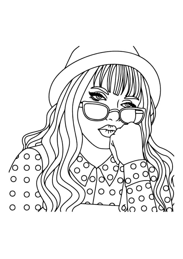 Moça entediada para colorir - Imprimir Desenhos