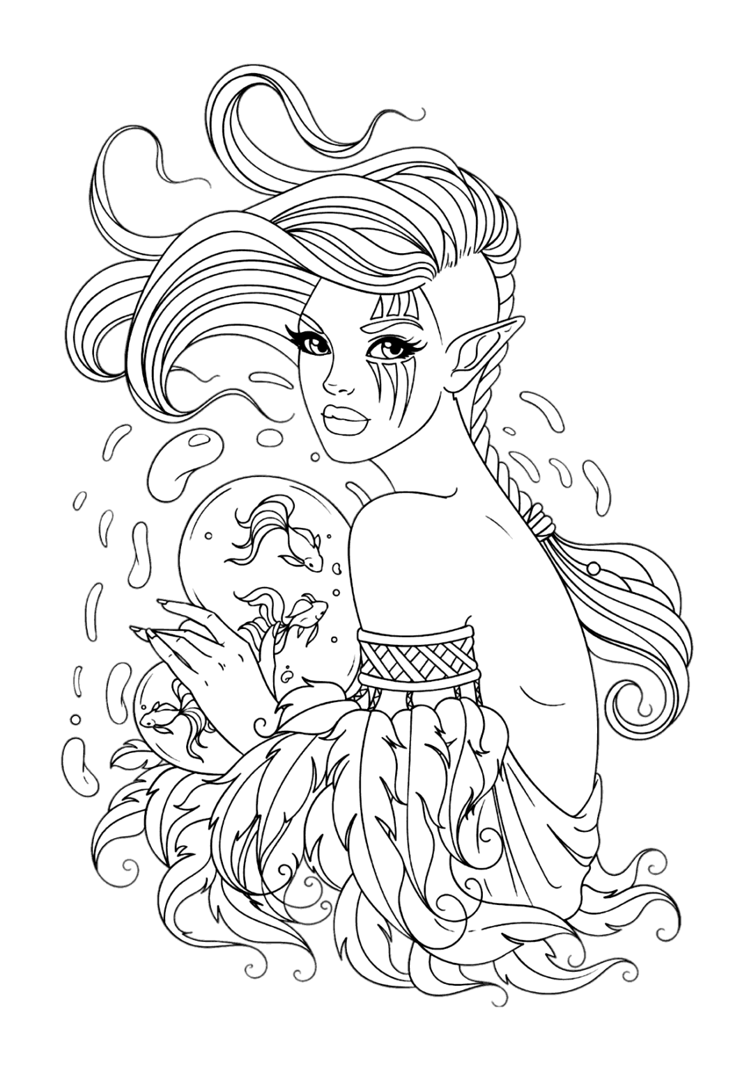 Moça magica para colorir e pintar - Imprimir Desenhos