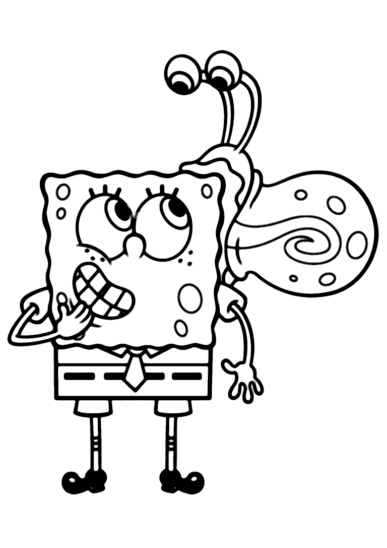 Bob Esponja Para Colorir Com Garry Imprimir Desenhos