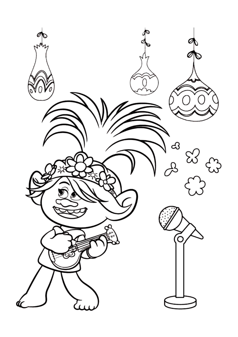 Poppy com ukulele para colorir - Imprimir Desenhos Poppy com ukulele para colorir - Imprimir Desenhos
