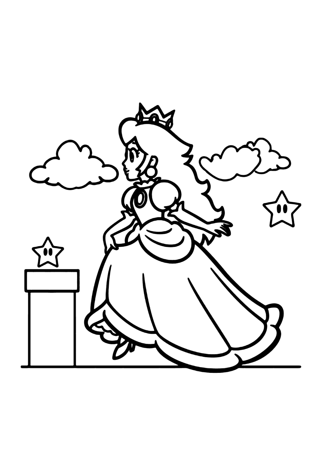 Princesa do Mario para colorir - Imprimir Desenhos