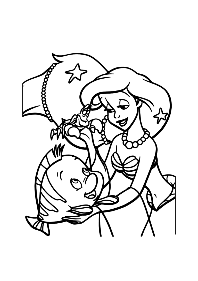 Ariel e amiguinhos para colorir - Imprimir Desenhos