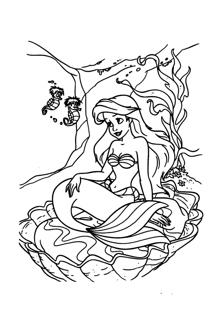 Ariel no fundo do mar para colorir - Imprimir Desenhos