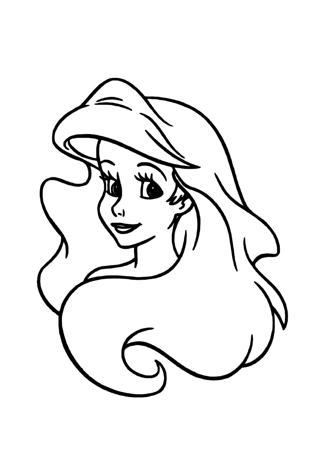 Rosto da Ariel para colorir - Imprimir Desenhos