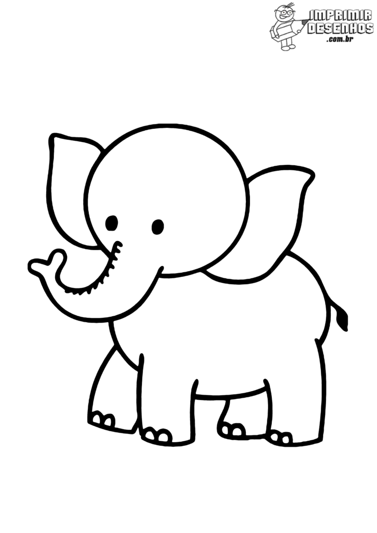Elefante simples para colorir - Imprimir Desenhos
