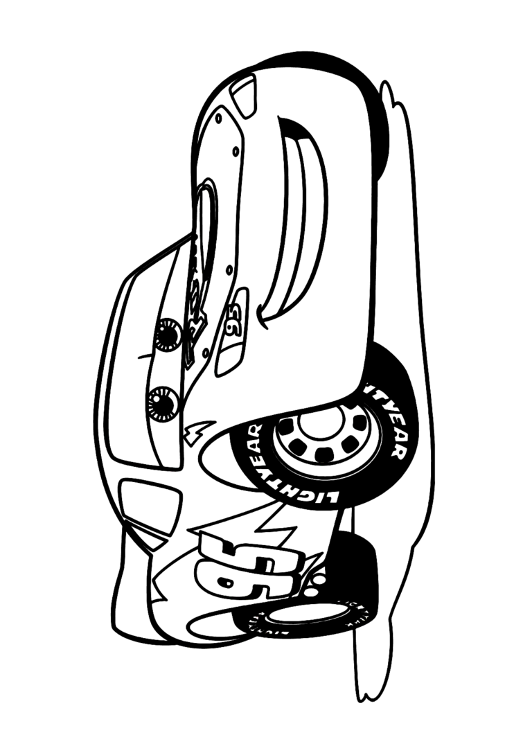 Relâmpago McQueen sorrindo para colorir - Imprimir Desenhos