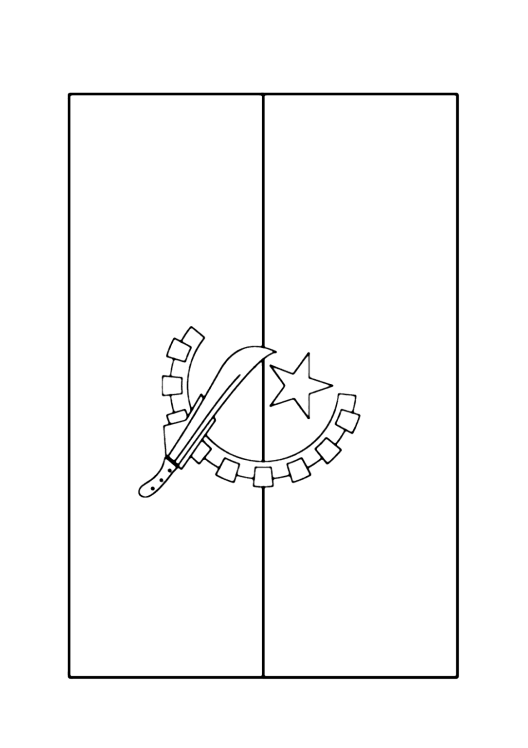 Bandeira da Angola para colorir - Imprimir Desenhos
