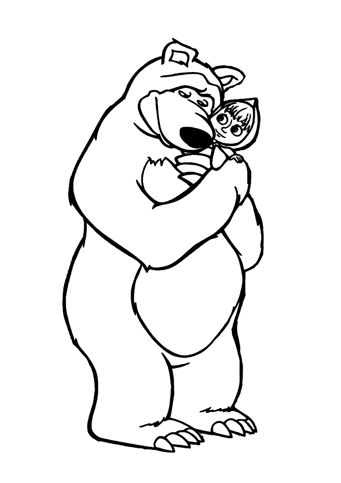 Masha e o urso para colorir - Imprimir Desenhos